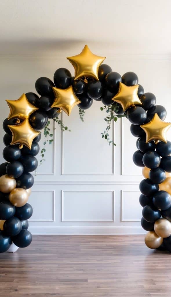 22 Black and Gold Balloon Arch Ideas: Glam Up Your Event with Stunning ...