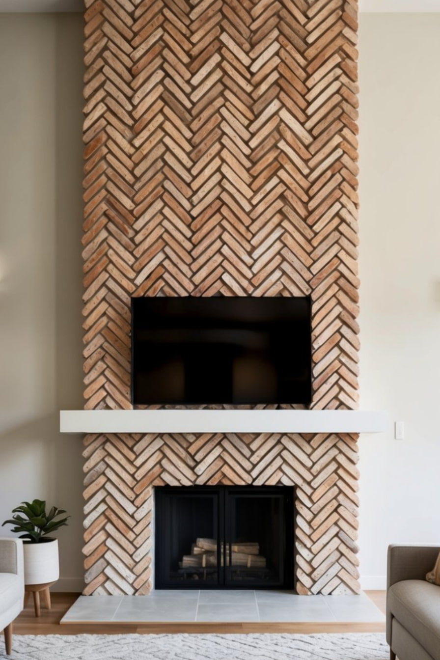 21 Herringbone Brick Fireplace Ideas: Stunning Patterns to Transform ...